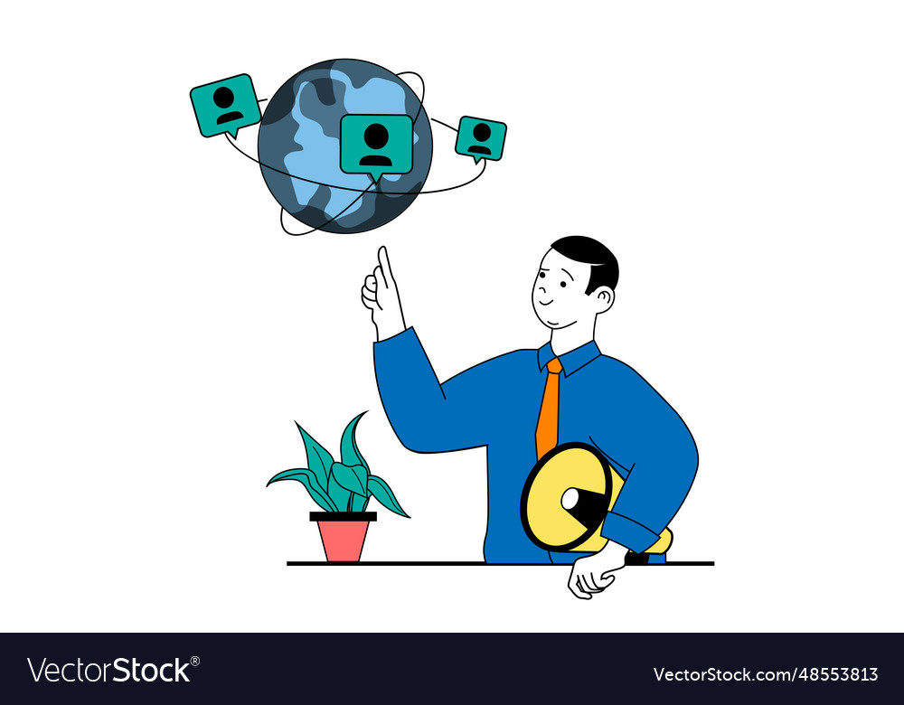 Target audience concept with people scene in flat Vector Image