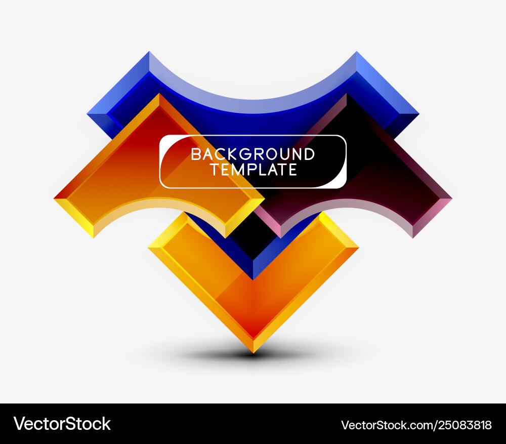 3d futuristic shapes abstract background Vector Image