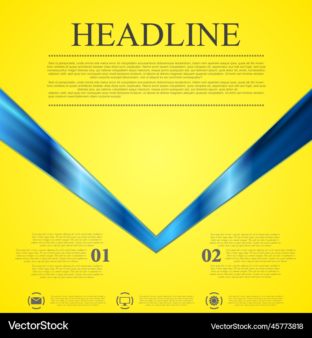Abstract contrast yellow blue tech background Vector Image