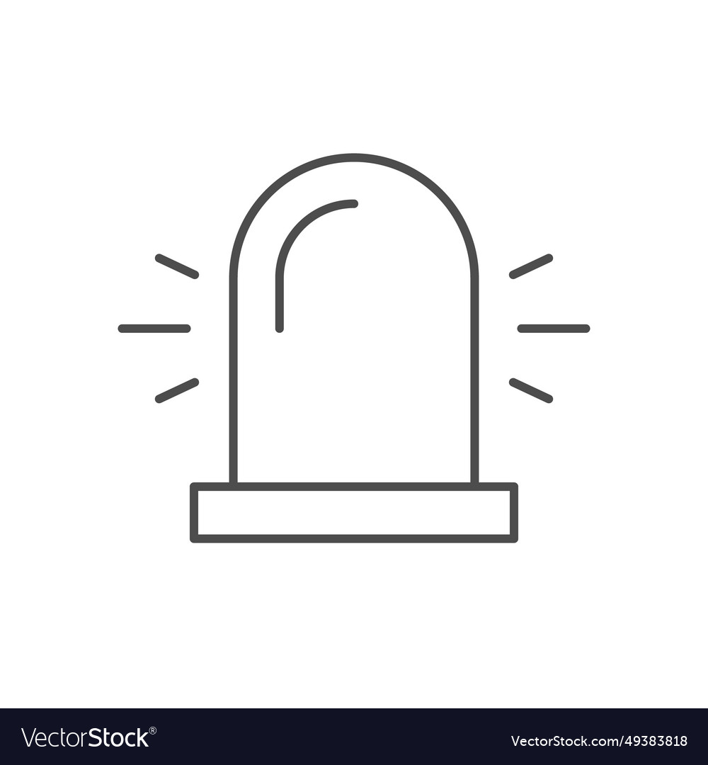 Alarm siren line outline icon Royalty Free Vector Image