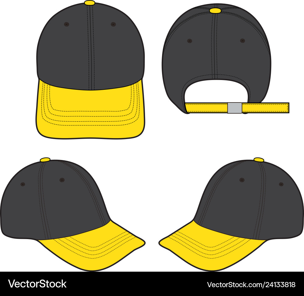 Baseball cap fashion flat mockup design Royalty Free Vector