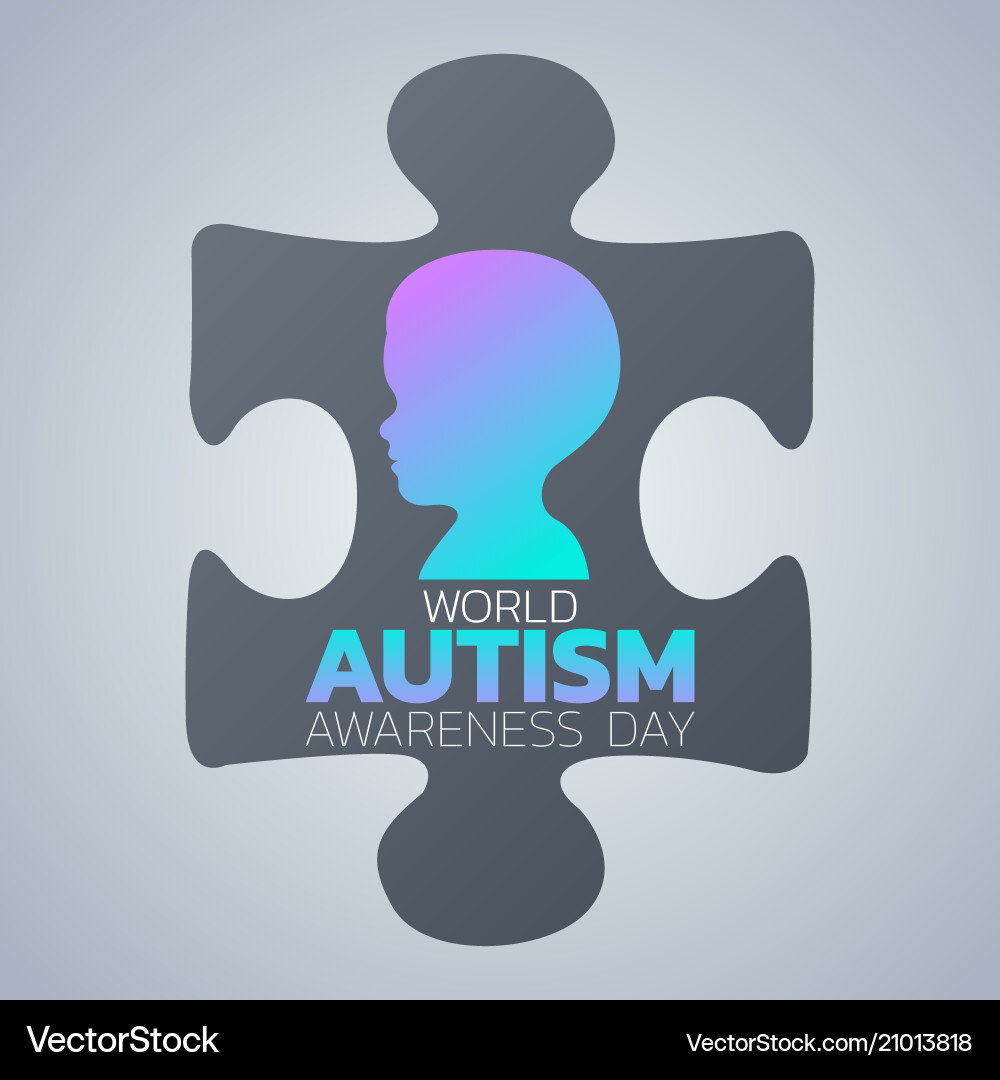 Creative concept for world autism awareness day Vector Image