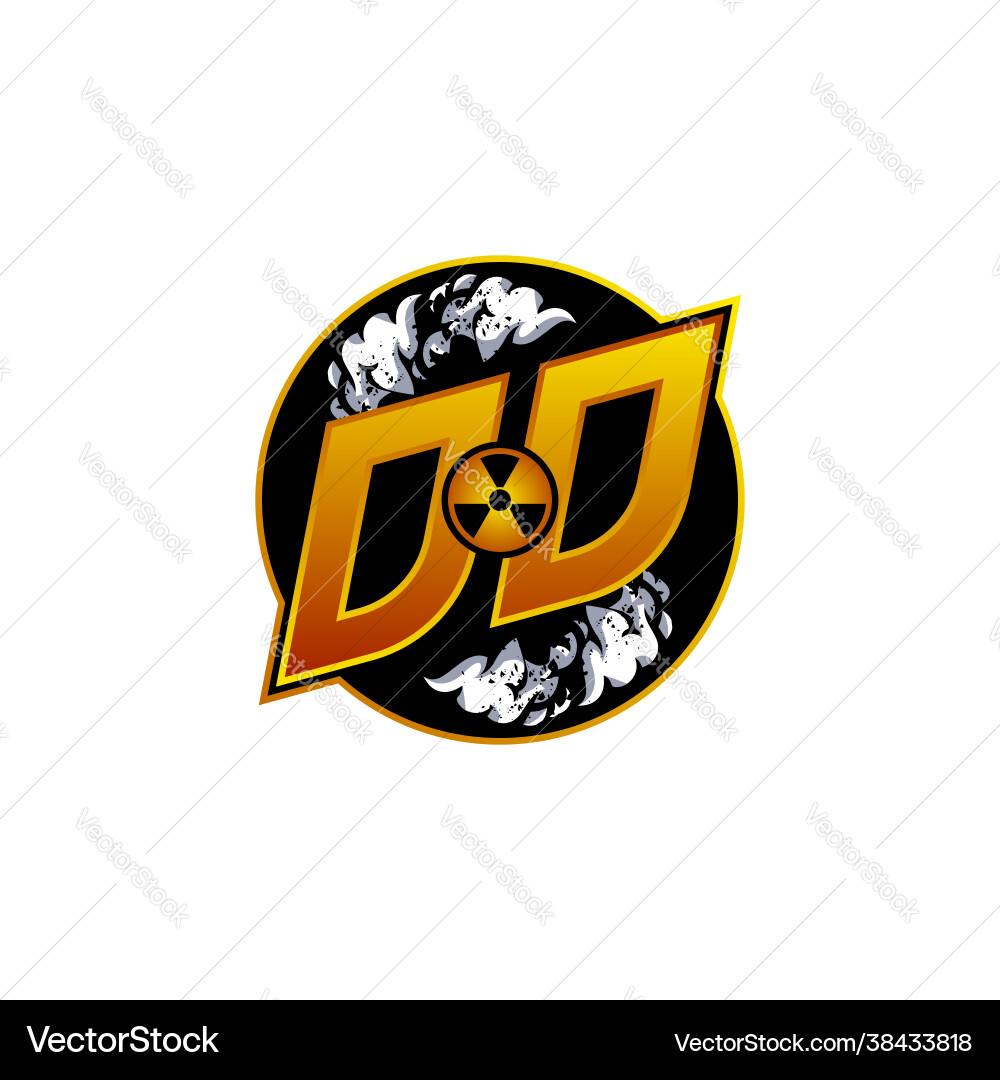 Dd logo monogram esport gaming with gas shape Vector Image