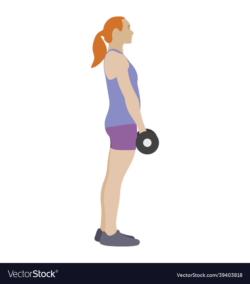 Dumbbells exercise Royalty Free Vector Image - VectorStock