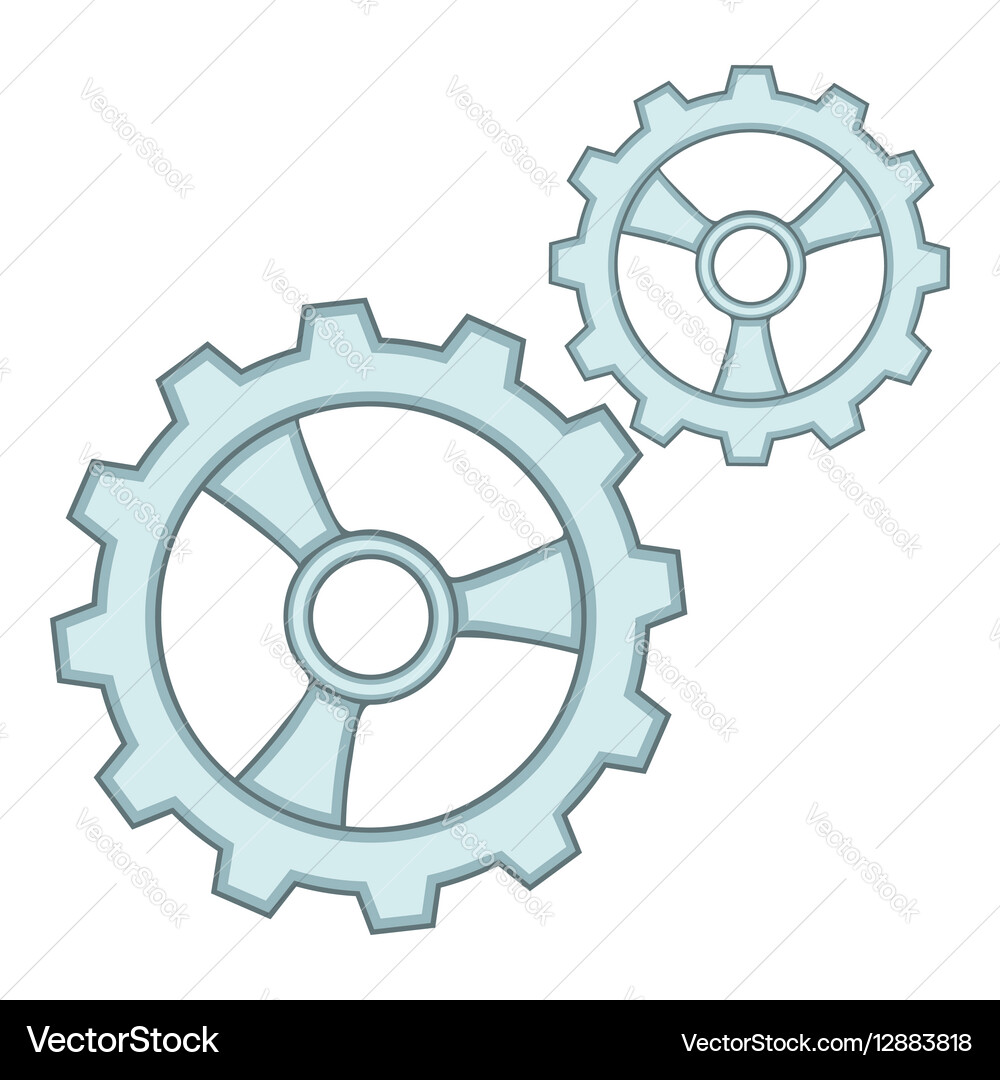 Gears icon cartoon style Royalty Free Vector Image