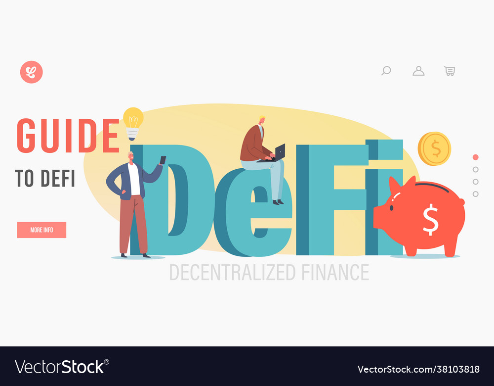 Guide to defi landing page template tiny Vector Image