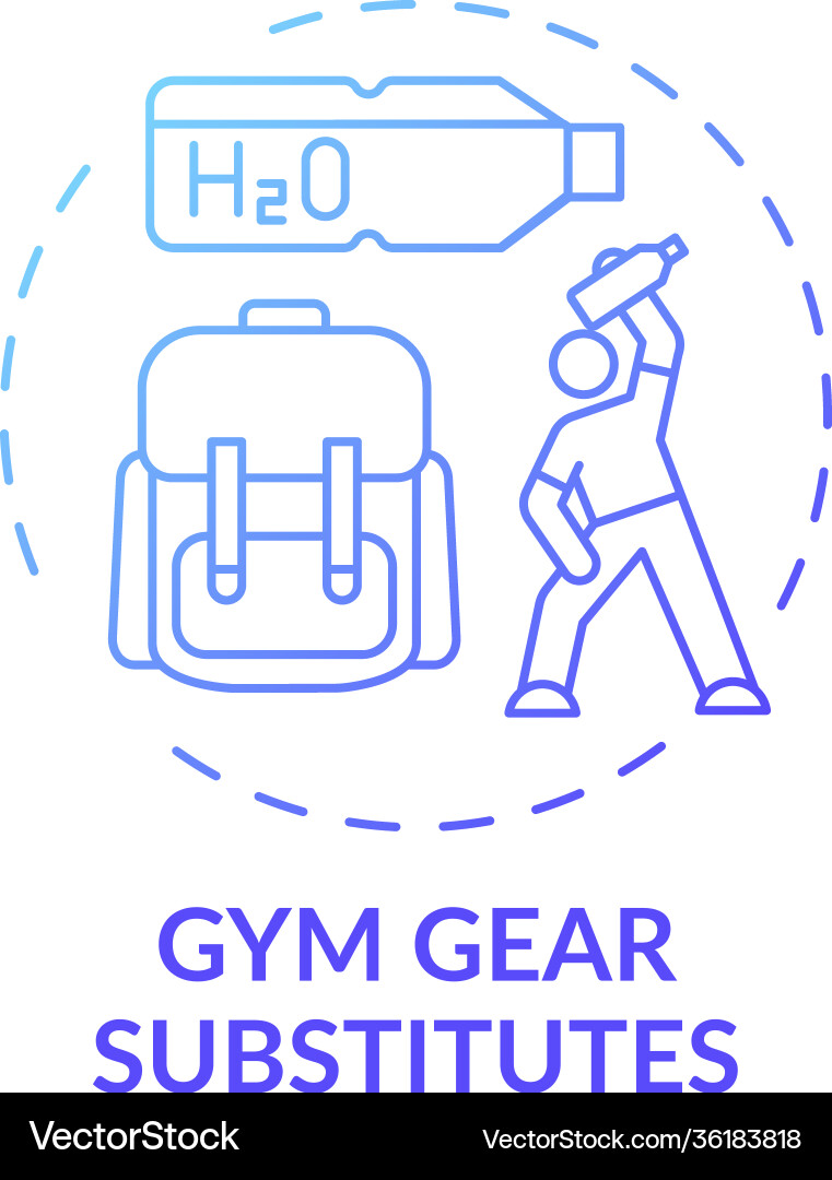 Gym gear substitutes concept icon Royalty Free Vector Image