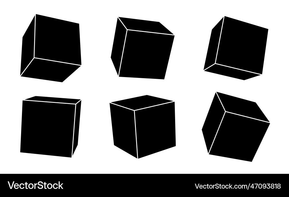 Hand drawn silhouette of box Royalty Free Vector Image
