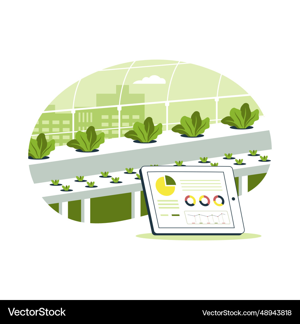 Hydroponic plant farming technology Royalty Free Vector