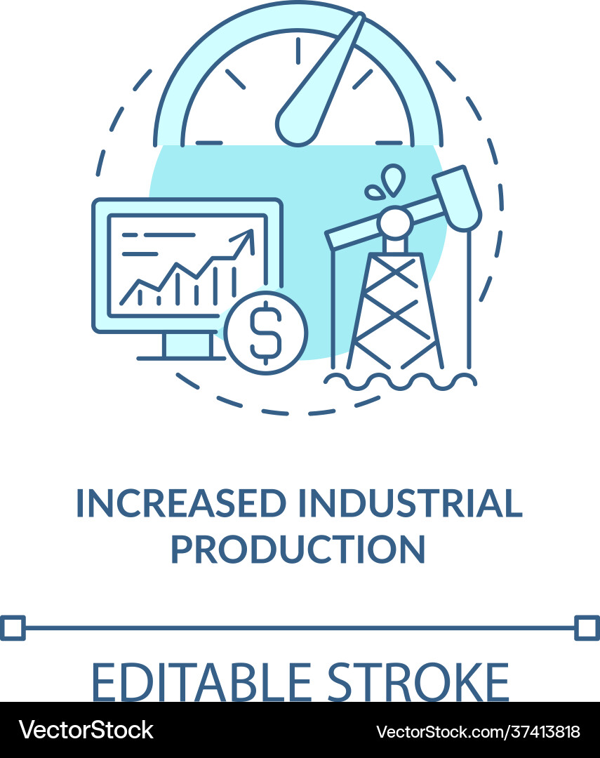 Increased industrial production concept icon Vector Image