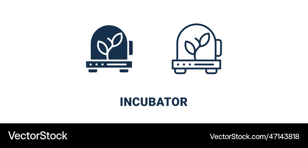 Incubator icon outline and filled icon Royalty Free Vector