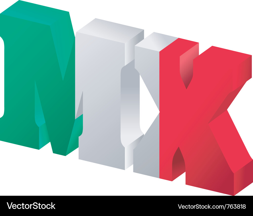 Internet top-level domain of mexico Royalty Free Vector