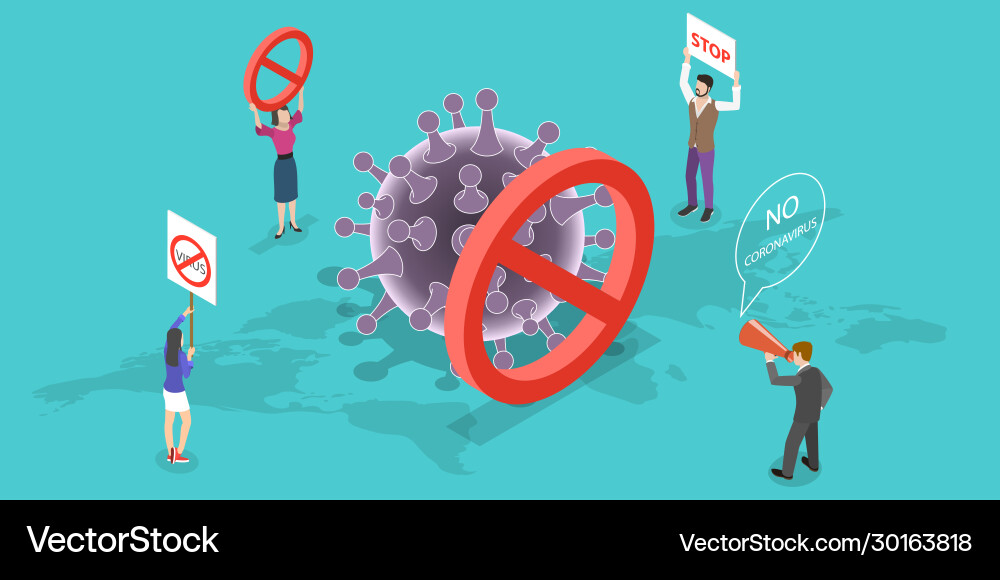 Isometric concept prevention of Royalty Free Vector Image