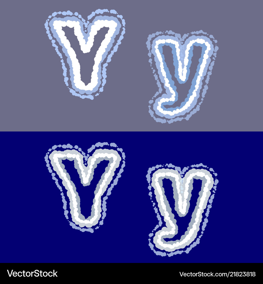 Letter y on grey and blue background Royalty Free Vector