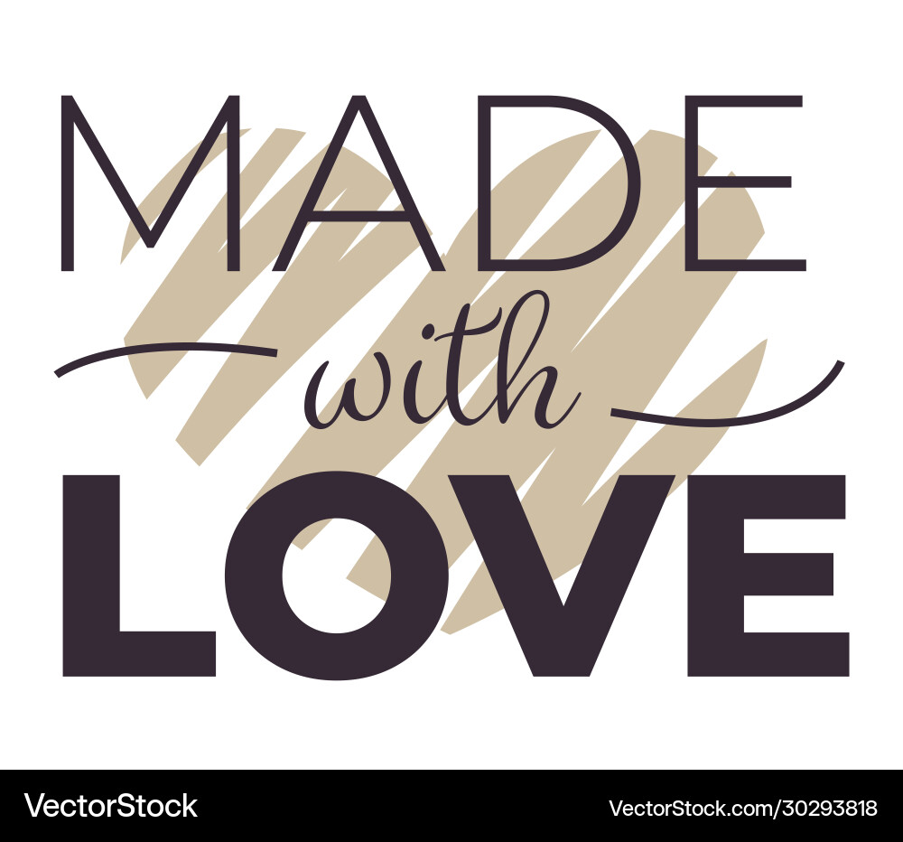 Made with love emblem for handmade production Vector Image
