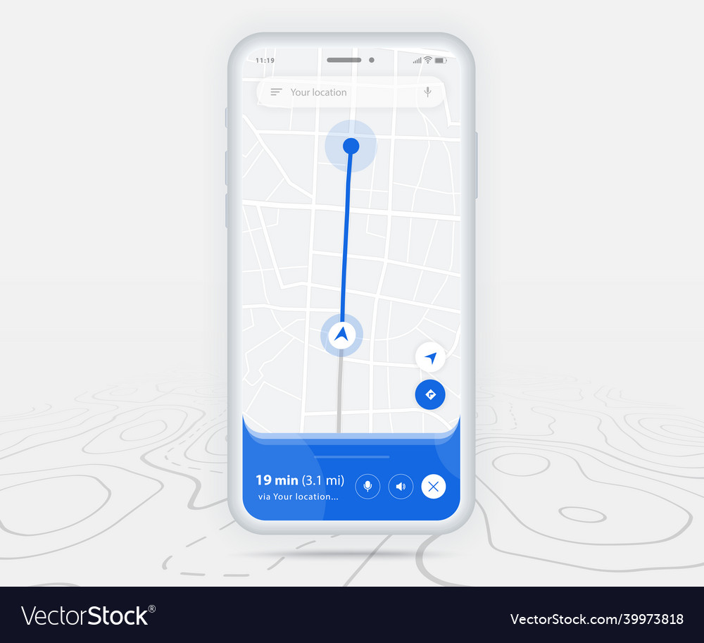 Map gps navigation ux ui concept smartphone Vector Image