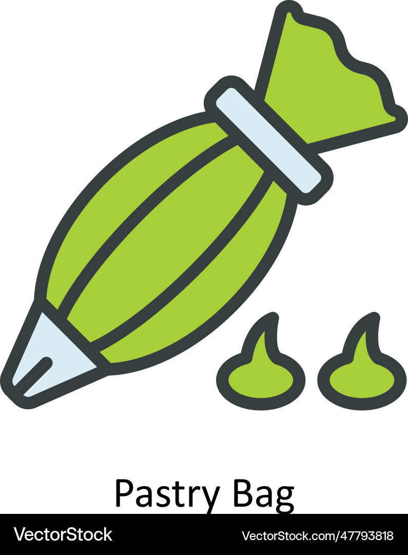 Pastry bag fill outline icon design illust Vector Image