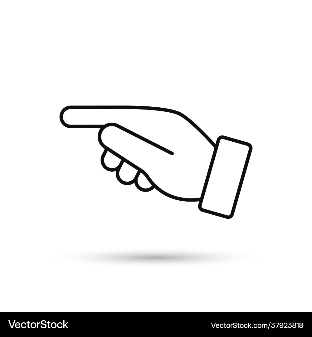 Point finger direction black outline icon man Vector Image
