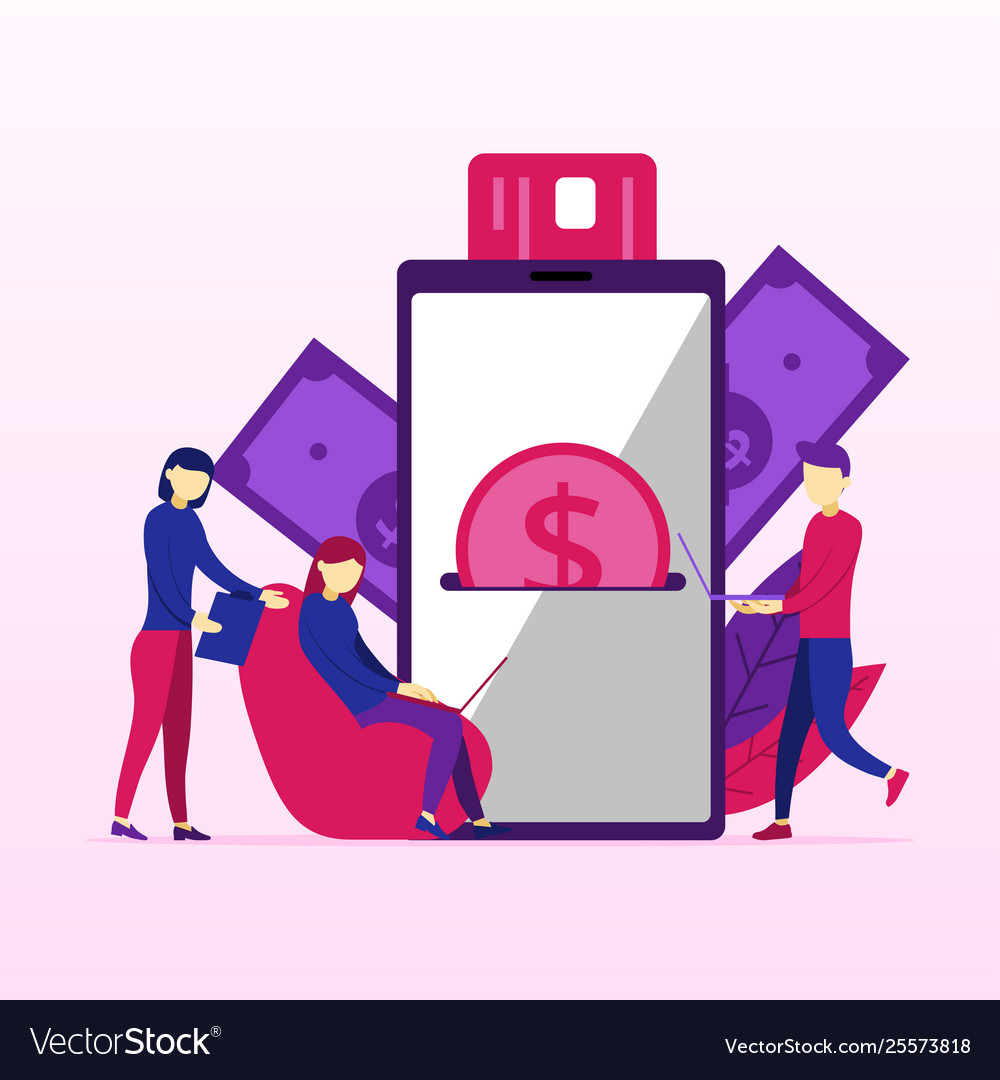 Processing mobile banking payments screen Vector Image