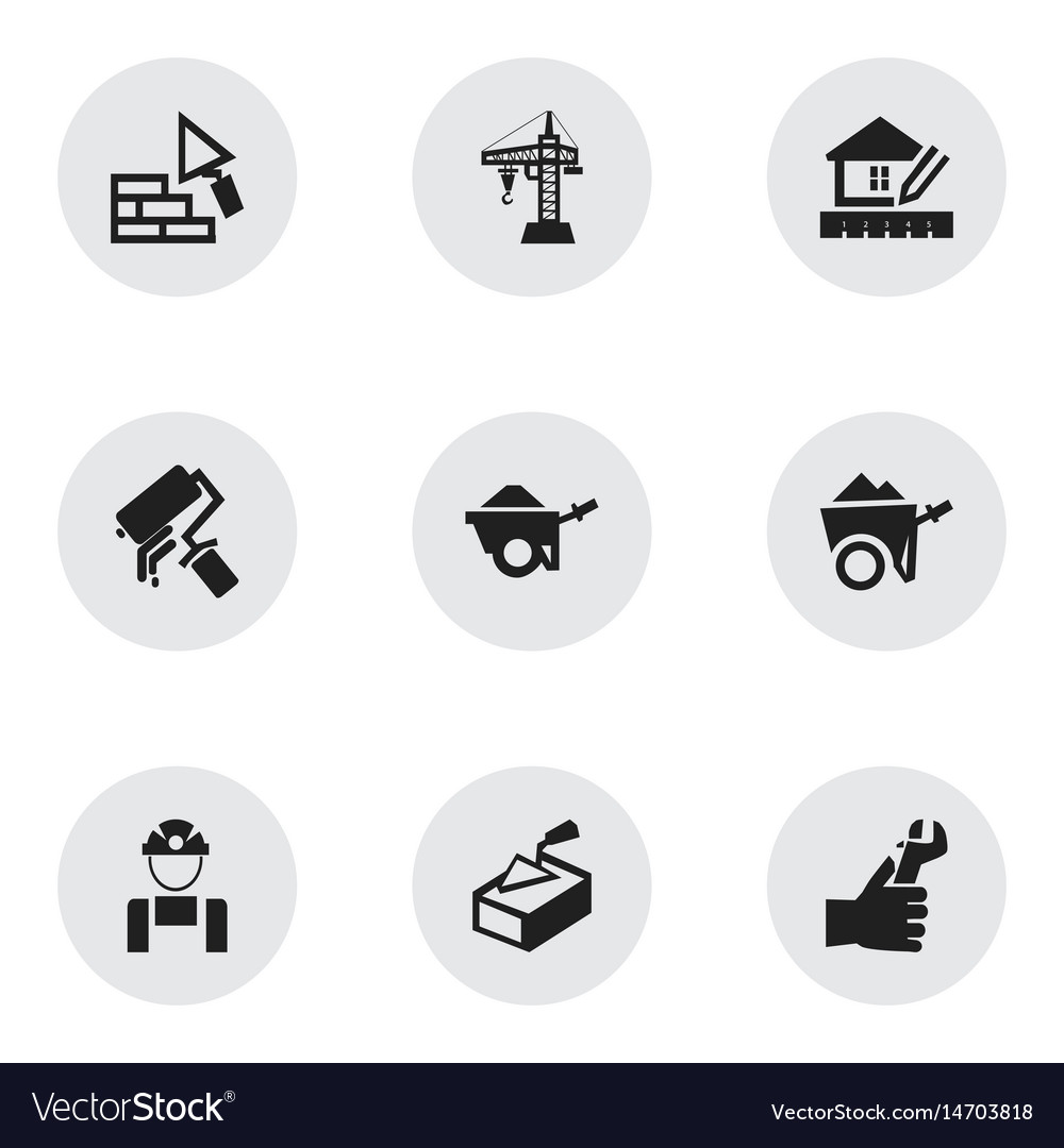 Set of 9 editable structure icons includes Vector Image