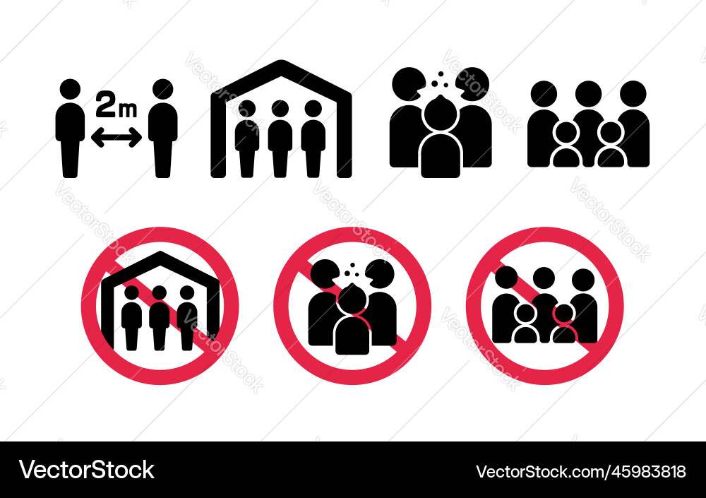 Social distancing coronavirus covid-19 icon Vector Image