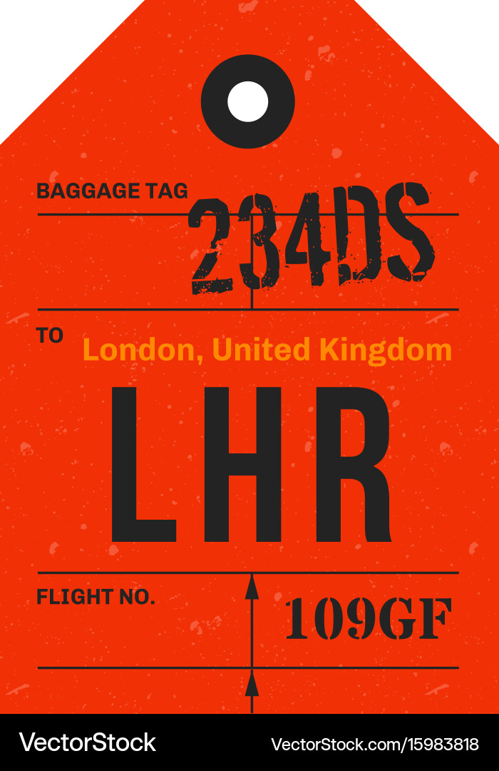 Vintage luggage tag Royalty Free Vector Image - VectorStock