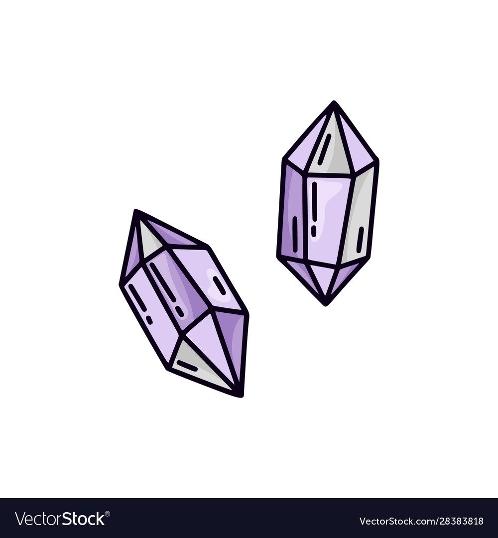 Violet crystal on white background isolated Vector Image