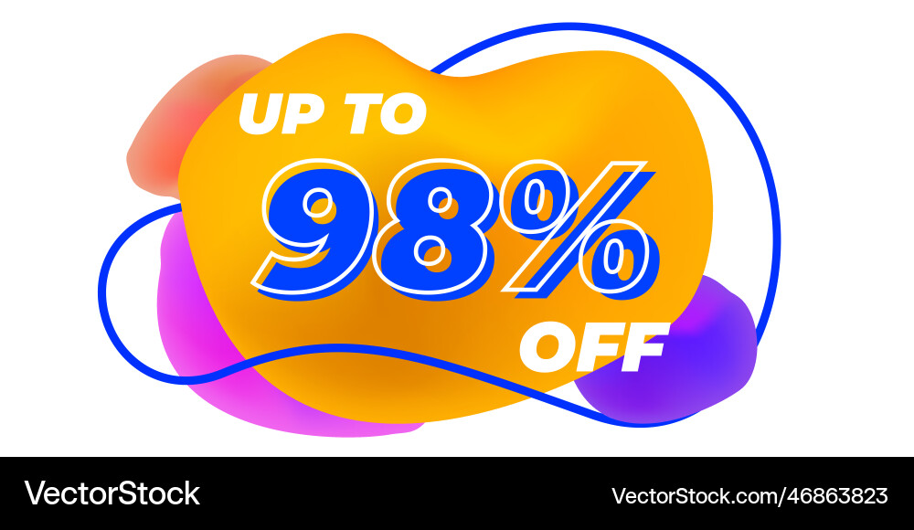 98 sale discount gradient abstract cloud colorful Vector Image