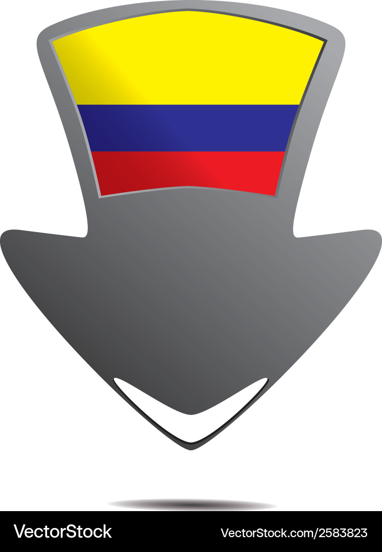 A pin with colombian flag and its respective Vector Image