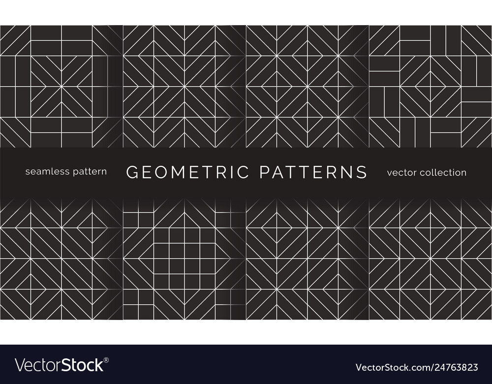 Abstract geometric seamless patterns Royalty Free Vector
