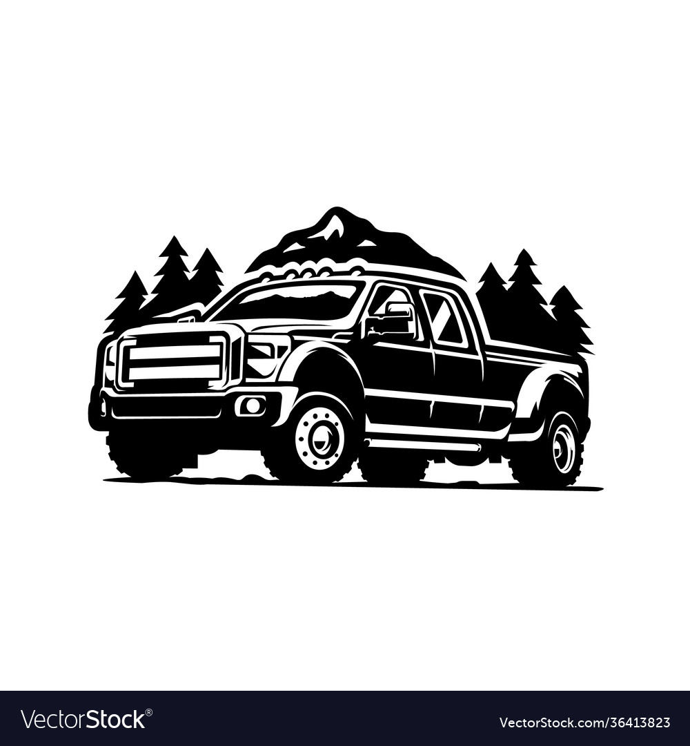 Adventure dually truck car 4x4 isolated Royalty Free Vector Adventure dually truck car 4x4 isolated Royalty Free Vector