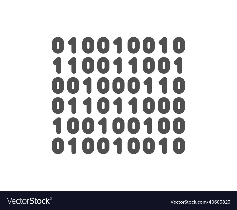 Binary code line icon computer machine sign Vector Image