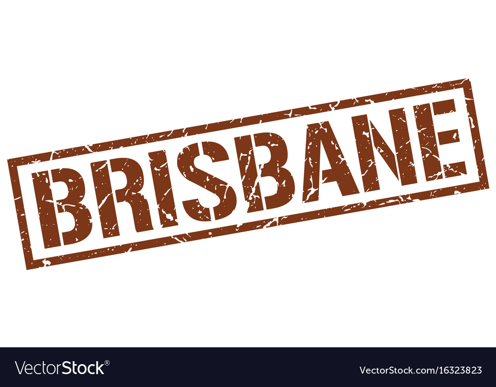 Brisbane brown square stamp Royalty Free Vector Image