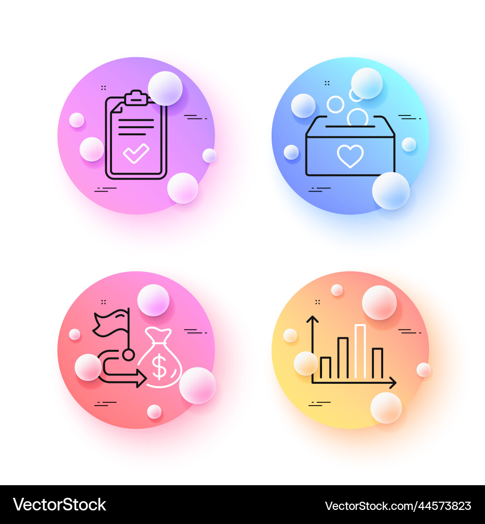 Checklist diagram graph and financial goal Vector Image