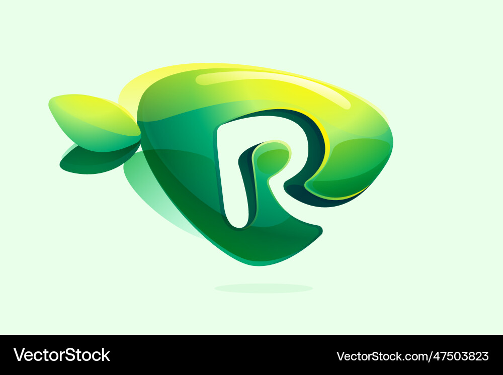 Environment friendly r letter initial 3d Vector Image