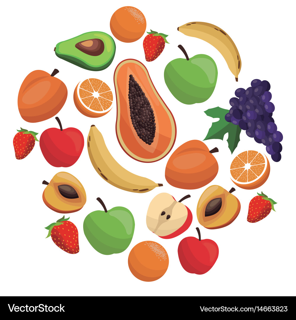 Fruit fresh nutrition menu food design Royalty Free Vector