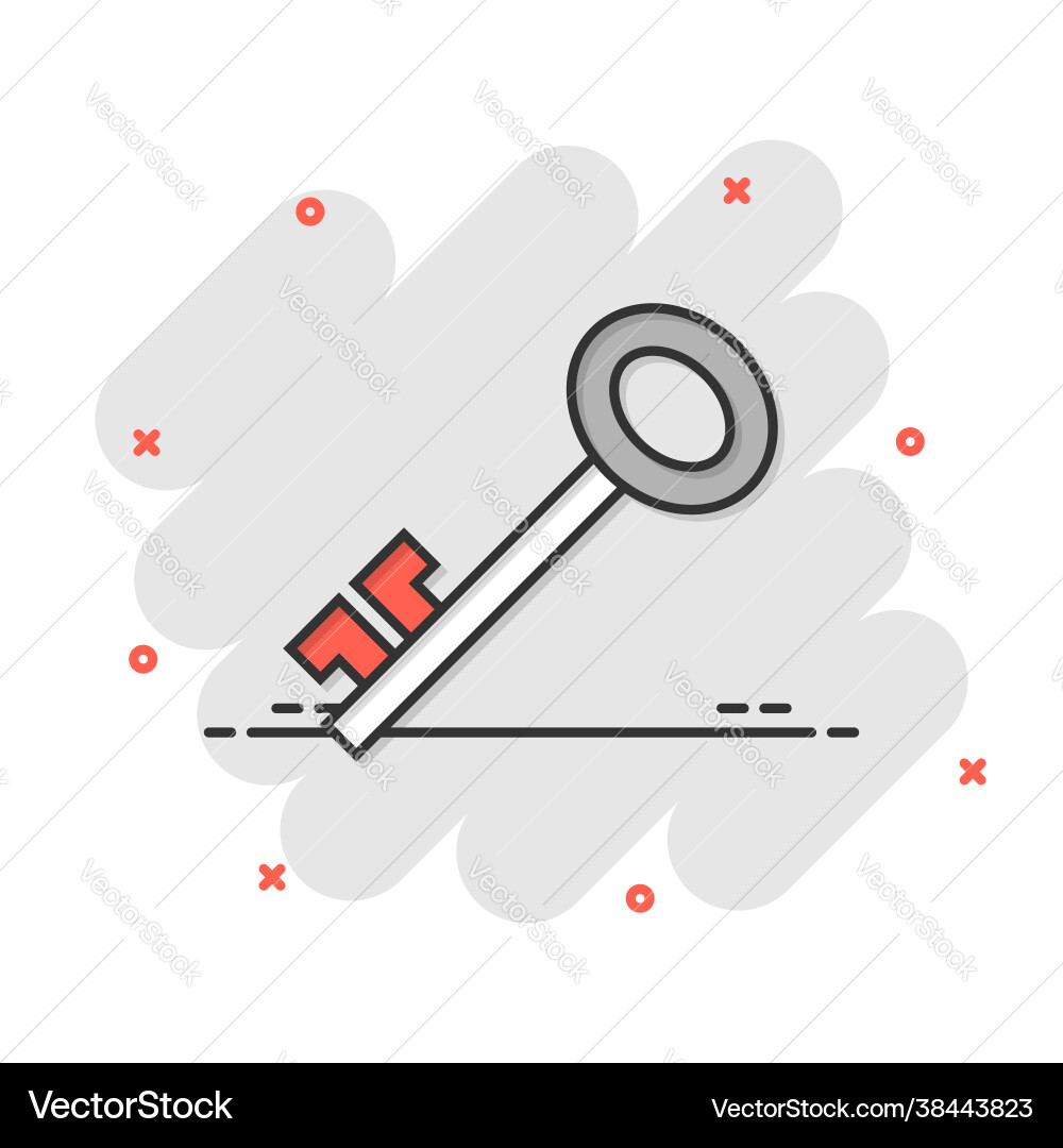 Key icon in flat style password on white isolated Vector Image