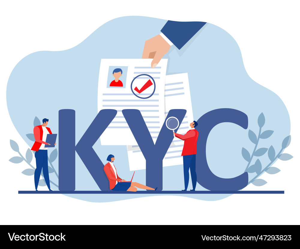 Kyc or know your customer with business verifying Vector Image