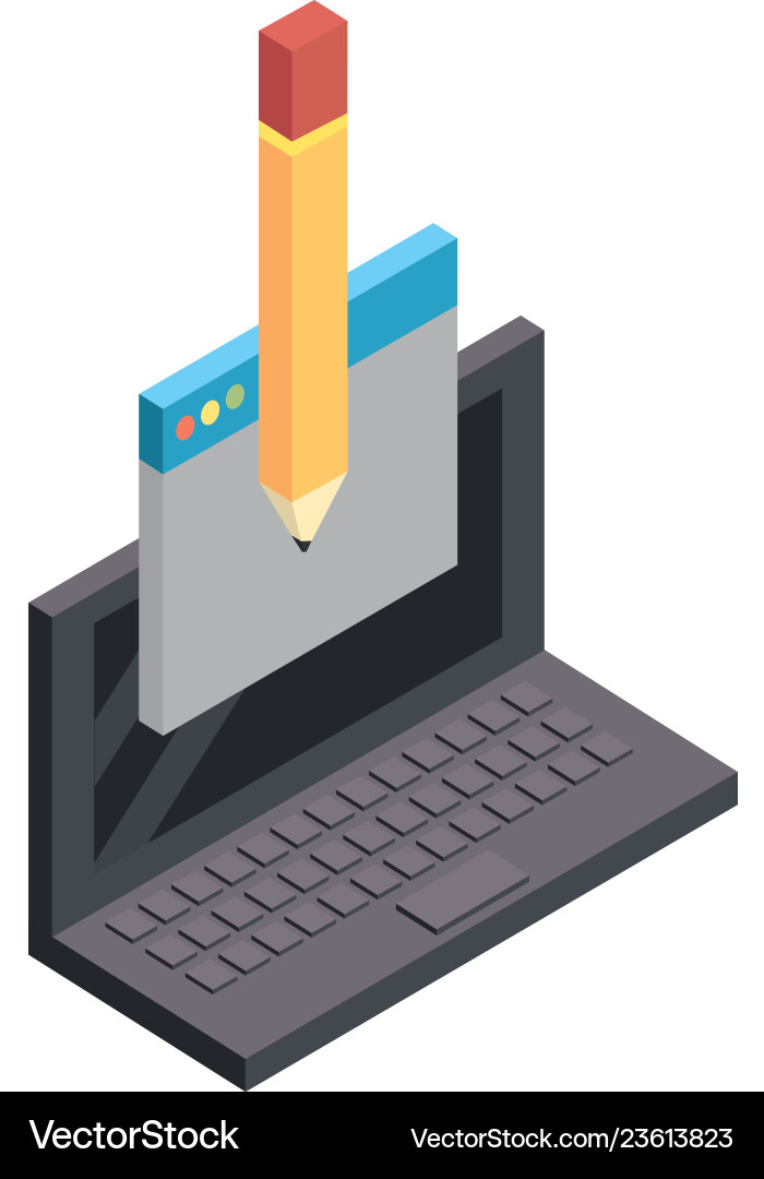 Laptop and technology elements Royalty Free Vector Image