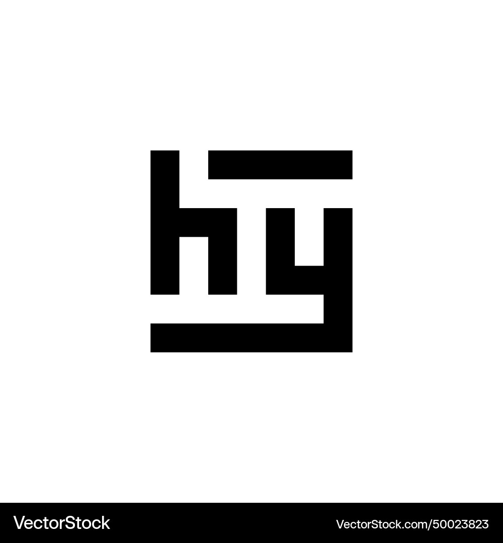 Letter hy square geometric symbol simple logo Vector Image