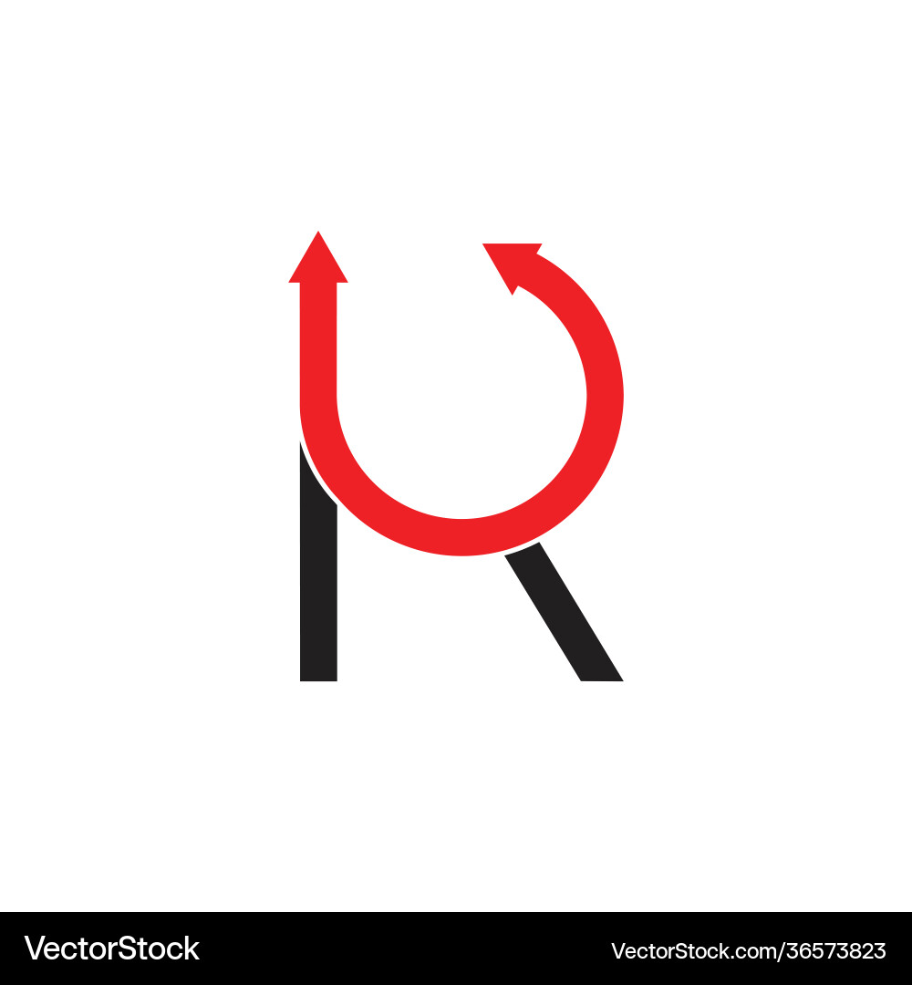 Letter rk circle arrow simple geometric logo Vector Image