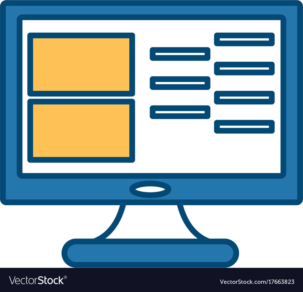 Pc screen monitor Royalty Free Vector Image - VectorStock
