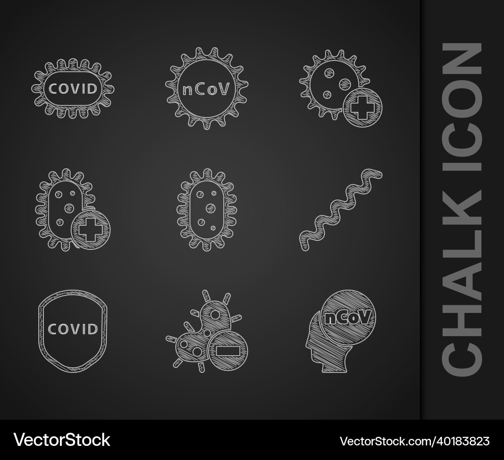 Set virus negative virus corona 2019-ncov Vector Image