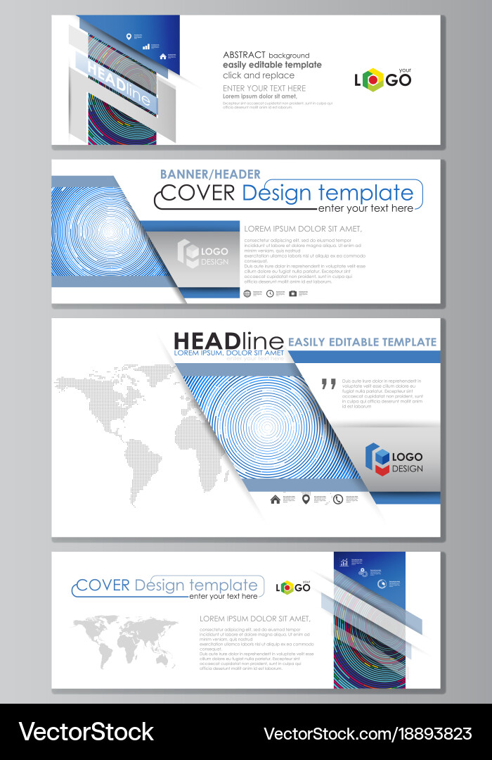 Social media and email headers set modern banners Vector Image