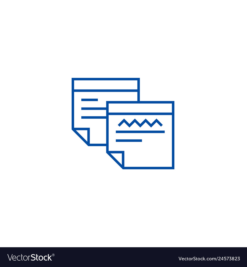 Sticker notes line icon concept Royalty Free Vector Image