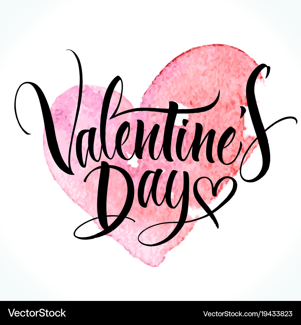 Valentine day lettering Royalty Free Vector Image