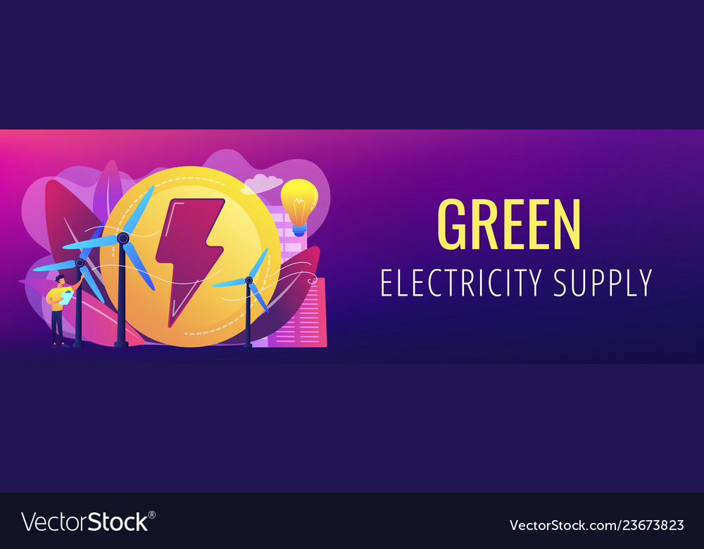 Wind power concept banner header Royalty Free Vector Image