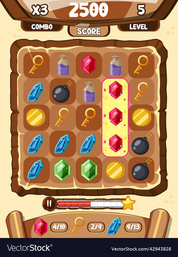 A game background template with elements Vector Image