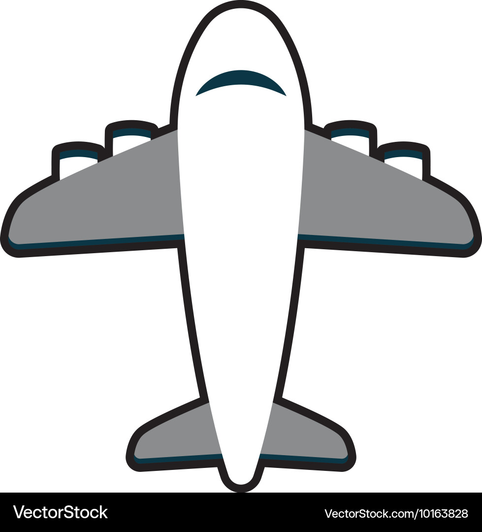 Airplane grey travel transpiration icon Royalty Free Vector