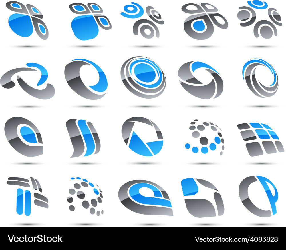 Big collection company signs Royalty Free Vector Image